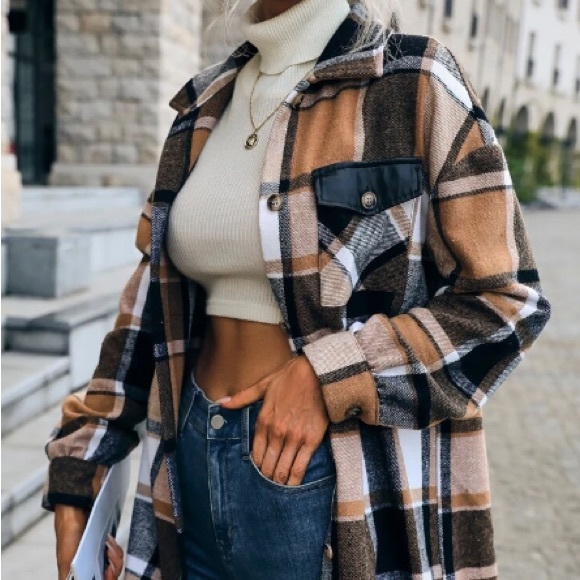SHEIN | Jackets & Coats | Shein Plaid Coat | Poshmark